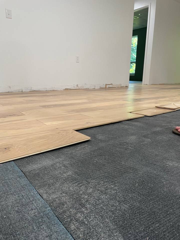 Soundsure 400 Installation below Engineered Wood - Commercial Building in Mechanicsburg ...