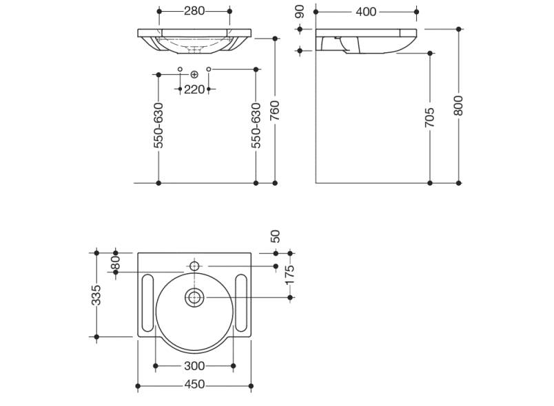 DOC M WC 900 Washbasin | HEWI (UK) Ltd | NBS Source