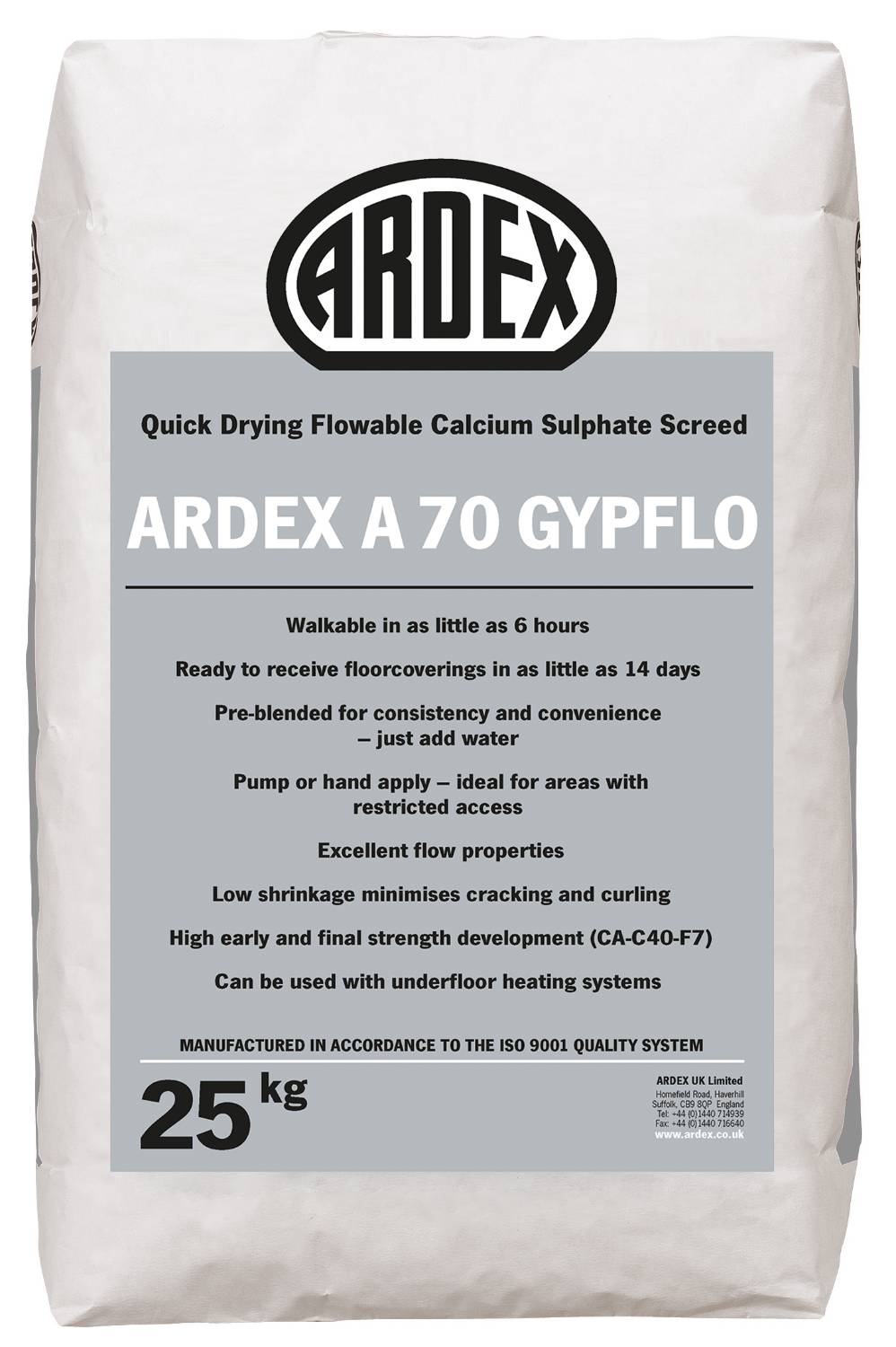 ARDEX A 70 GYPFLO Quick Drying Flowable Calcium Sulphate Screed | Ardex ...