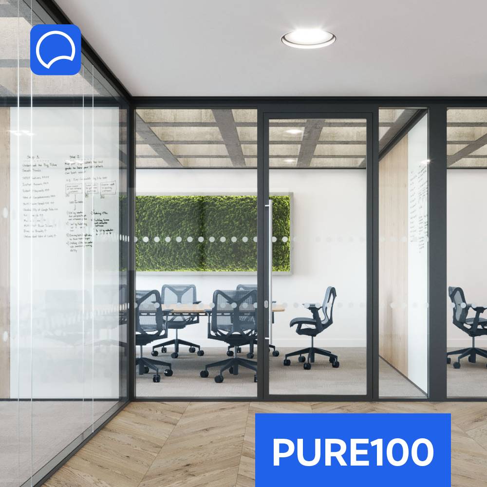PURE100 Single-offset Glazed Panel Partition System | Planet | NBS BIM ...