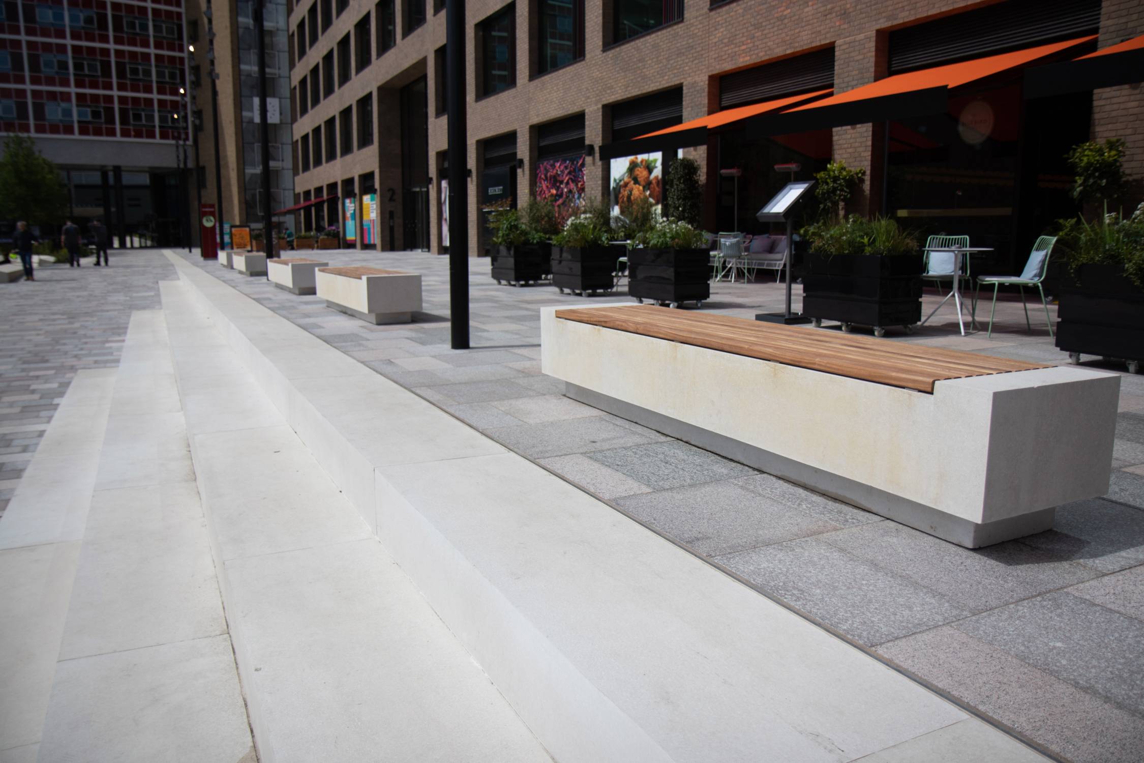 Plaza | Hardwood benches | Door cladding | Mixed-use | London | The ...