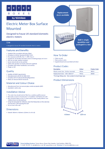 Electric Meter Box - Surface Mounted | NBS Source