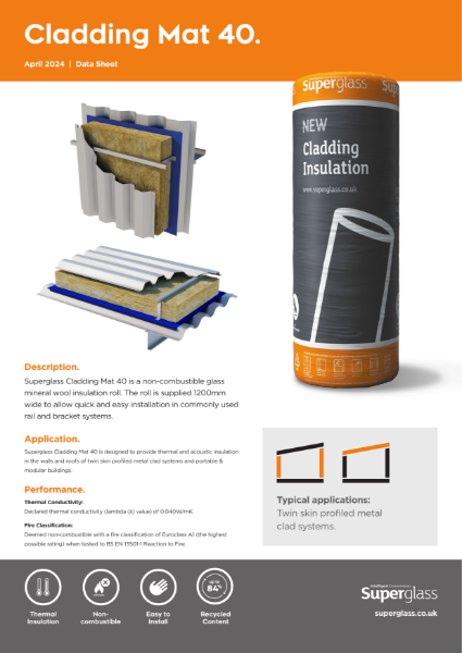 Superglass Cladding Mat 40 - Datasheet | NBS Source
