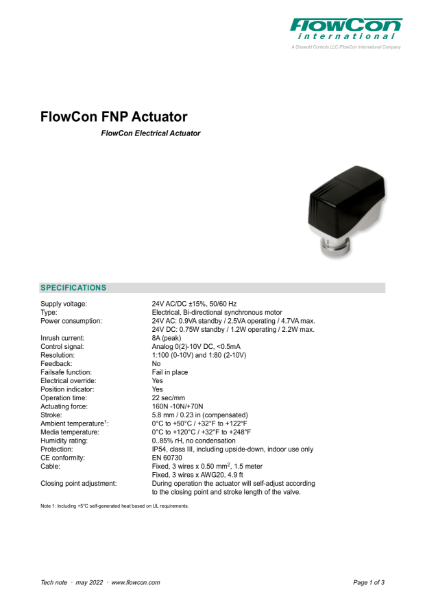 FlowCon FNP Actuator | NBS Source