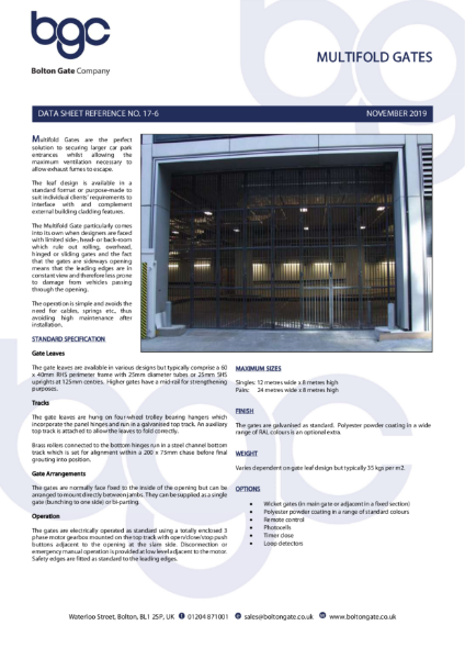 Multifold Gates | NBS Source