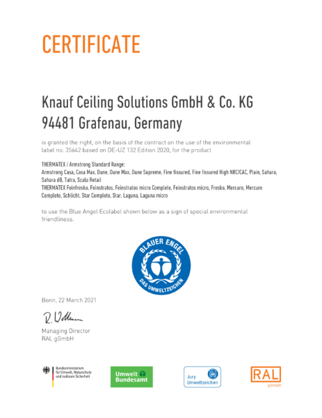 Blue Angel Mineral | Knauf Ceiling Solutions Limited | NBS Source