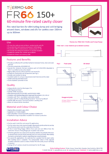 Thermo-loc FR60 150+ Cavity Closer | NBS Source