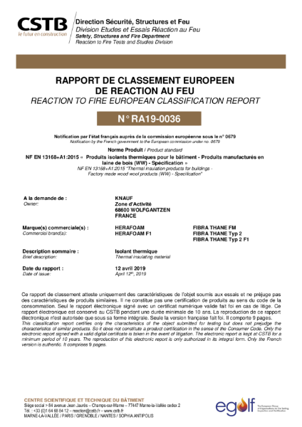 Fire classification report Heraklith Herafoam wood wool combi board ...