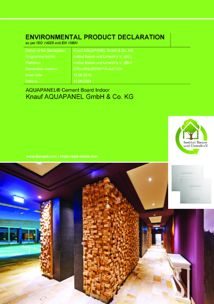 Knauf AQUAPANEL Indoor EPD | Knauf UK | NBS Source