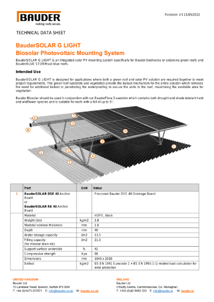 BauderSOLAR G LIGHT Integrated Solar PV Mounting System for ...