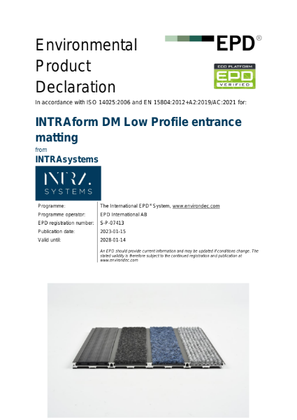 EPD - INTRAform DM Low Profile | INTRAsystems | NBS Source