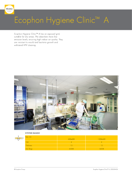 Data Sheet Hygiene Clinic A | NBS Source