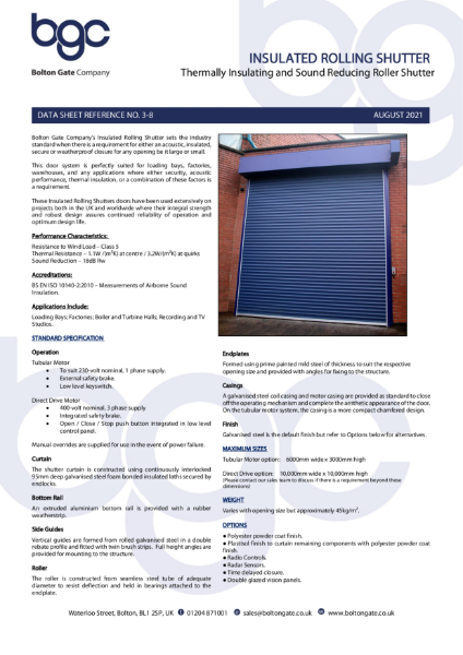 Insulated Roller Shutter - Thermally Insulating and Sound Reducing ...