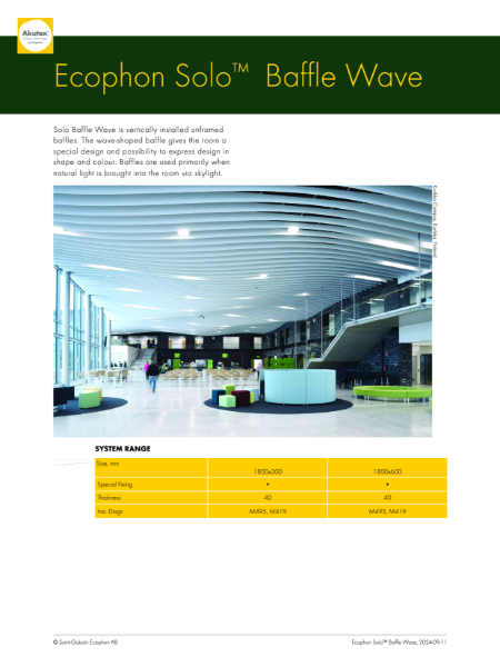 Data Sheet - Solo™ Baffle Wave | NBS Source