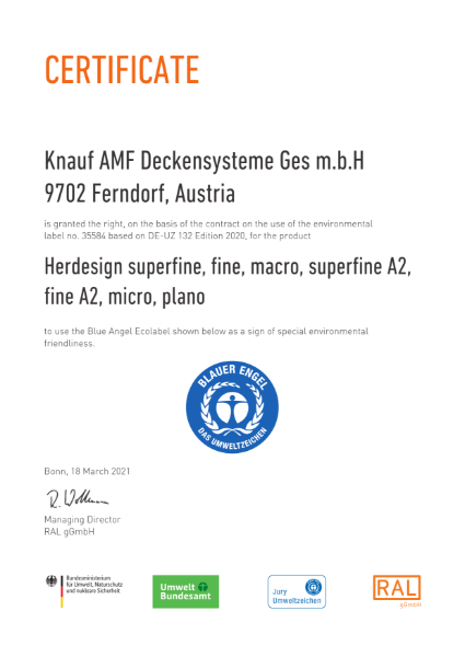 Blue Angel | Knauf Ceiling Solutions Limited | NBS Source