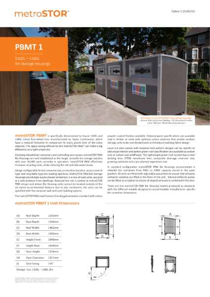 PBMT 1 Data Sheets | urbanspec | NBS Source