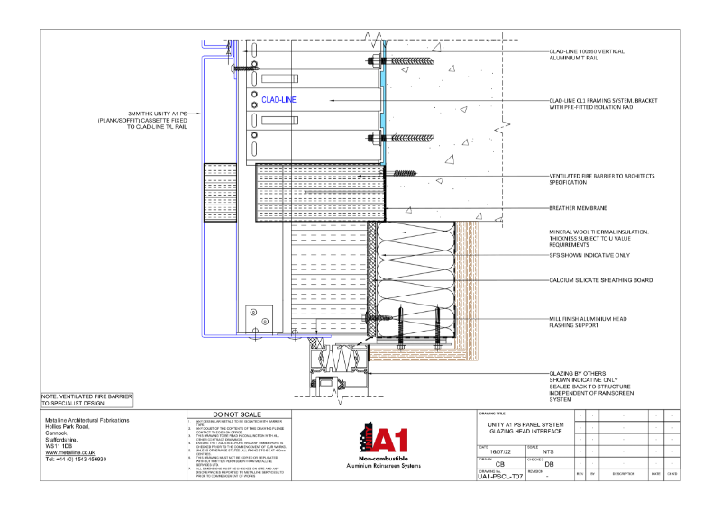 Unity A1 PS-07 Head Interface Technical Drawing | Metalline ...