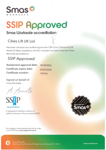 Smas Worksafe | CIBES Lift UK | NBS Source