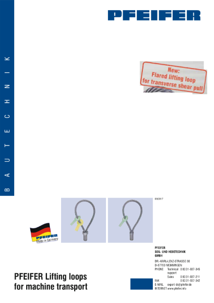 PFEIFER Machine Lifting Loops | J & P Building Systems | NBS Source