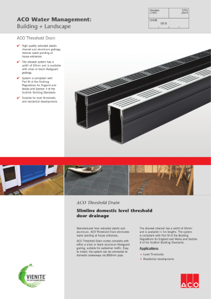 ACO Threshold Drain brochure | NBS Source