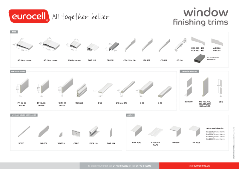 Window Finishing Trims Product Charts | Eurocell plc | NBS Source