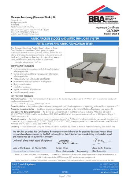 06/4309_2 Airtec Seven | Thomas Armstrong (Concrete Blocks) Ltd | NBS Source