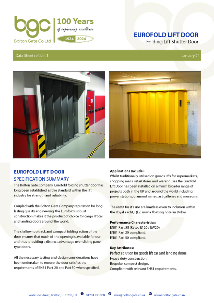 Eurofold Lift Door | NBS Source