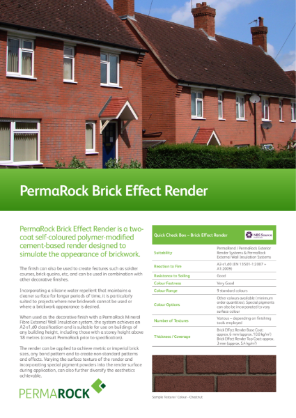 PermaRock Brick Effect Render (two-coat self-coloured polymer-modified ...