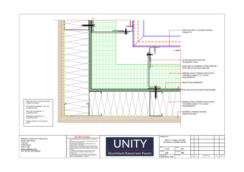 Unity A1 IL-T05 Technical Drawing | Metalline Architectural ...