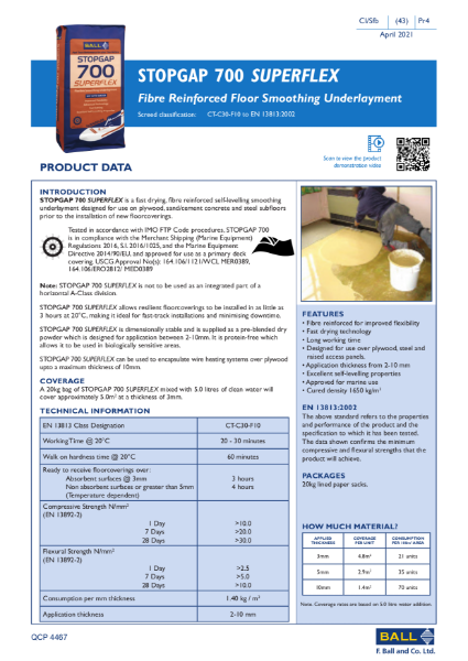 Stopgap 700 - Smoothing Compound | Ball, F and Co Ltd | NBS BIM Library