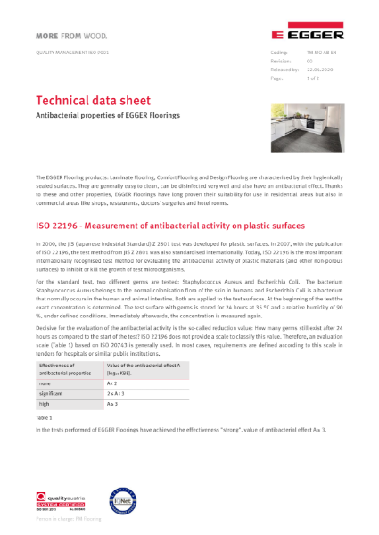EGGER Flooring Antibacterial Properties | NBS Source