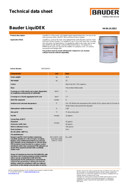 Bauder LiquiDEK | NBS Source