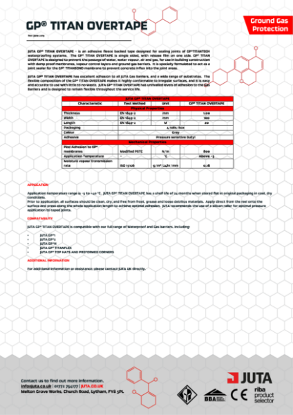 JUTA GP® Titan Overtape | Juta UK Ltd | NBS Source