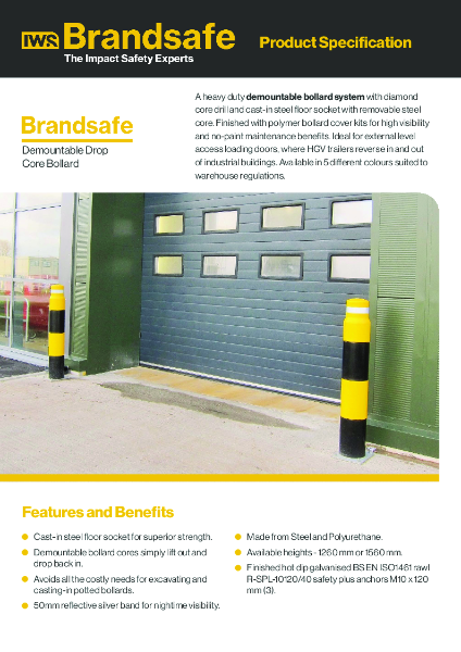 Demountable Drop Core Heavy Duty Bollard - Brandsafe Spec Sheet ...