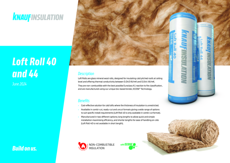 Knauf Insulation Loft Rolls - Product Datasheet | NBS Source