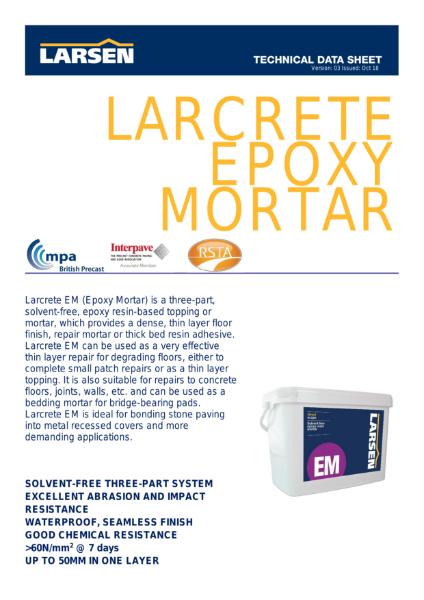 TDS - EM Epoxy Mortar | NBS Source