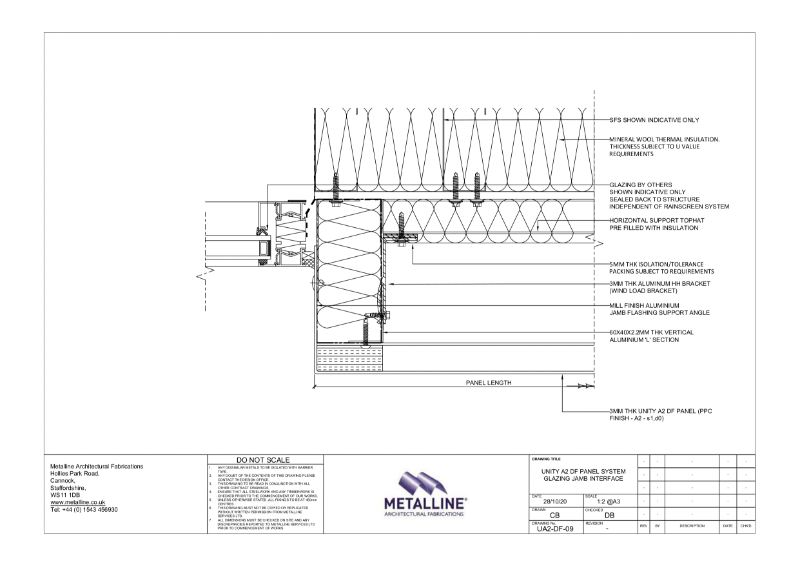 Unity A2 DF-09 Technical Drawing | Metalline Architectural Fabrications ...