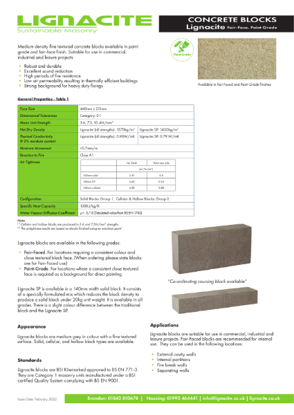 Lignacite Concrete Blocks | Lignacite Ltd | NBS Source