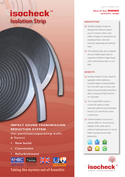 Isocheck Isolation Strip - Acoustic isolation adhesive tape | Isomass ...