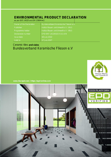 EPD-BKF-20220183-ICG1-EN | Villeroy & Boch - Tiles Division | NBS Source