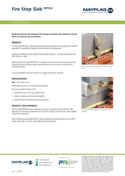 MP556 – FIRE STOP SLAB | NBS Source