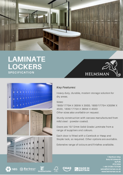 Laminate Lockers - Dry Area | NBS Source