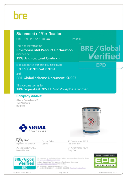 Environmental Product Declaration (EPD) BREG EN EPD No: 000449 PPG ...