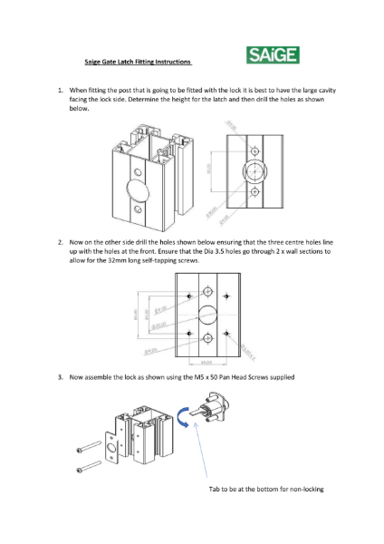 Gate lock installation instructions | SAiGE Longlife Decking | NBS Source