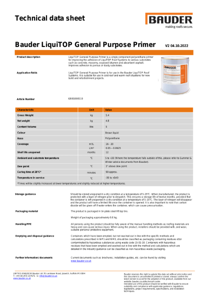 Bauder LiquiTOP General Purpose Primer | NBS Source