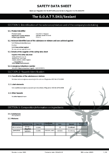 The GOAT 7.5kg - Safety Data Sheet | Intelligent Membranes US | Lattira ...