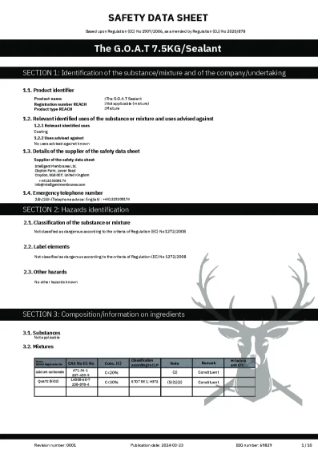 The GOAT 7.5kg - Safety Data Sheet | Intelligent Membranes US | Lattira ...