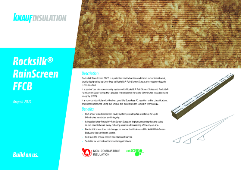 Knauf Insulation Rocksilk® Rainscreen FFCB - Product Datasheet | NBS Source