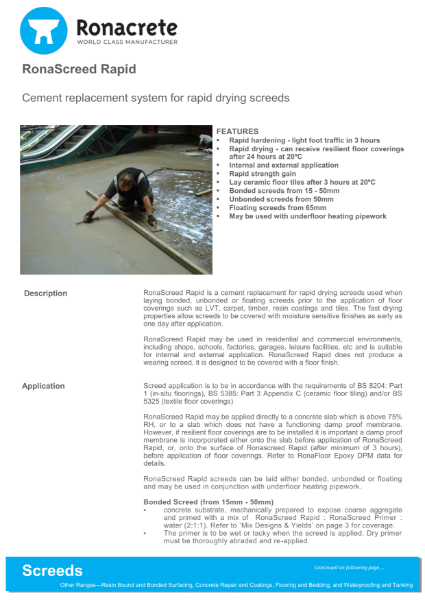 RonaScreed Rapid TDS | NBS Source