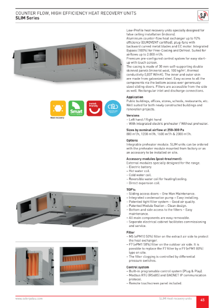 SLIM Catalogue | S&P UK Ventilation Systems Ltd | NBS Source